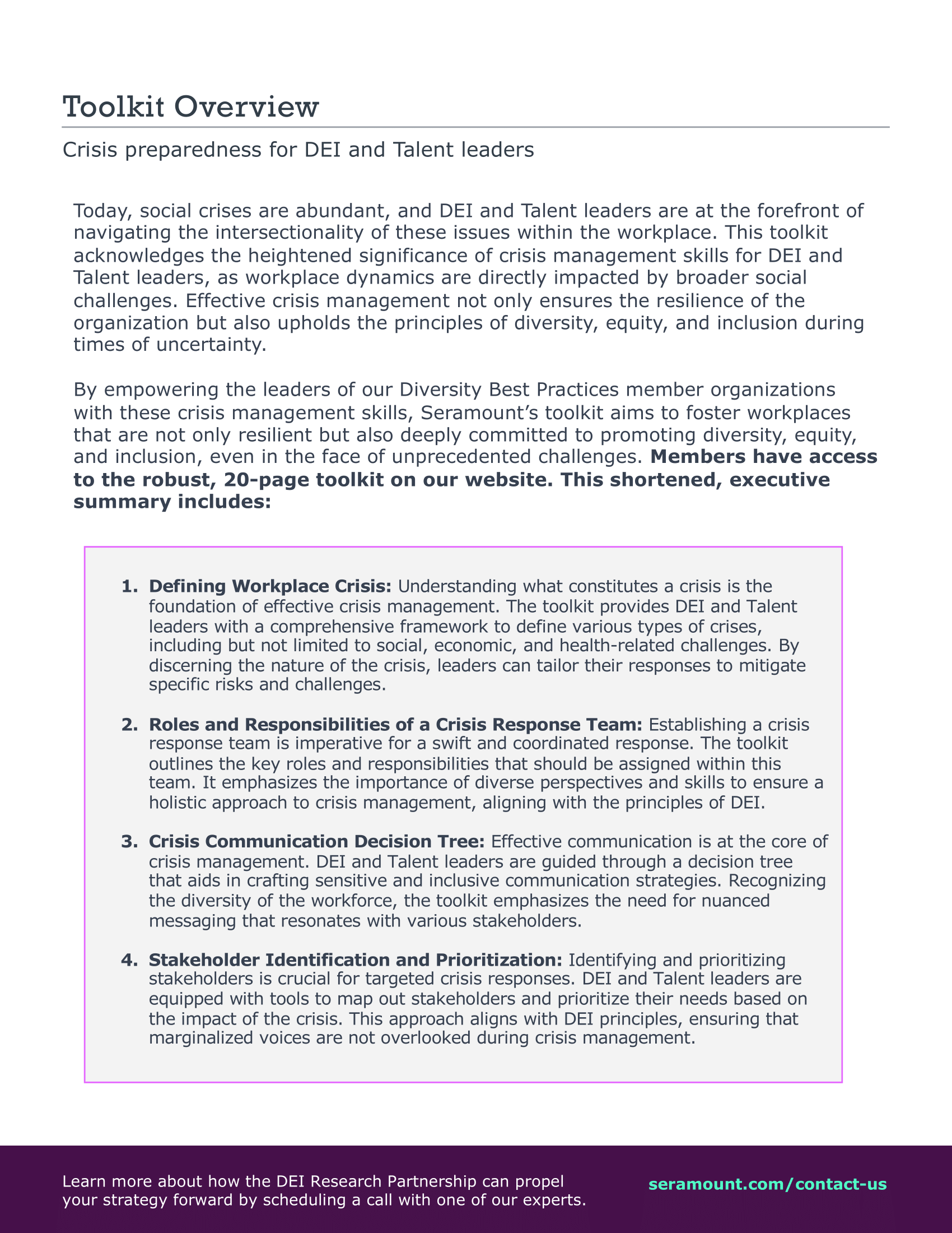 Preparing for and Responding to Crises in the Workplace